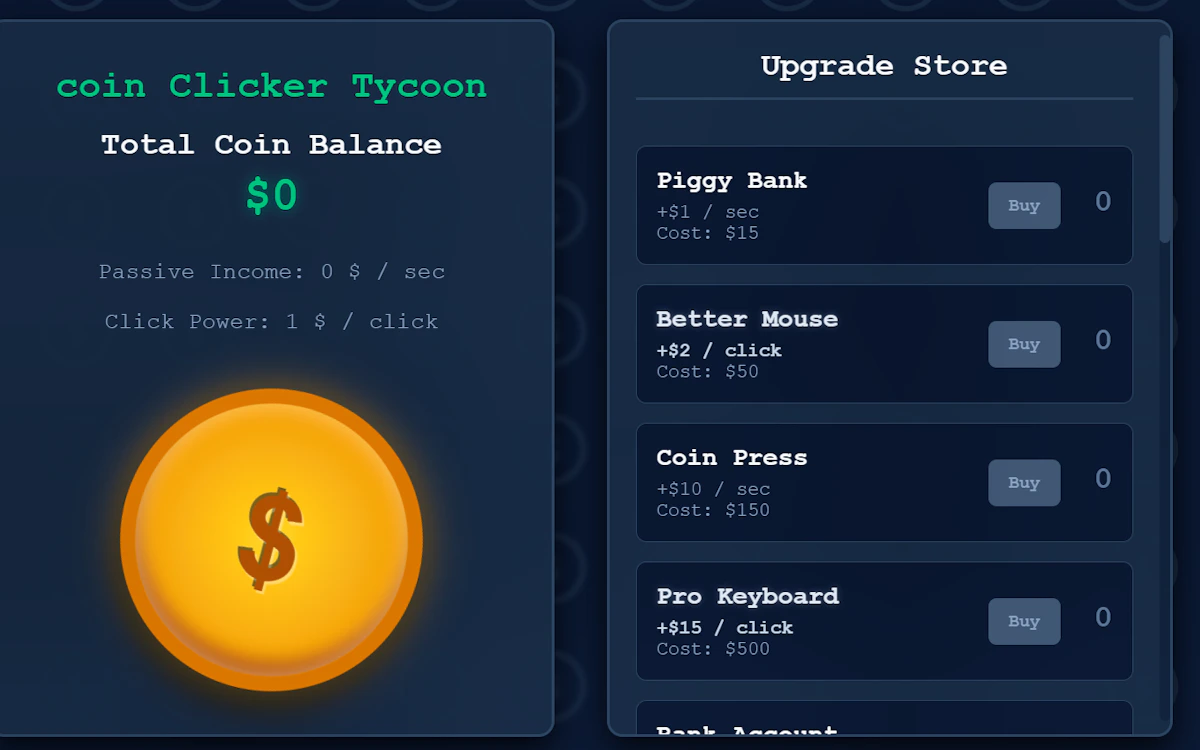 Coin Clicker Tycoon 🕹️ Play Now on GamePix