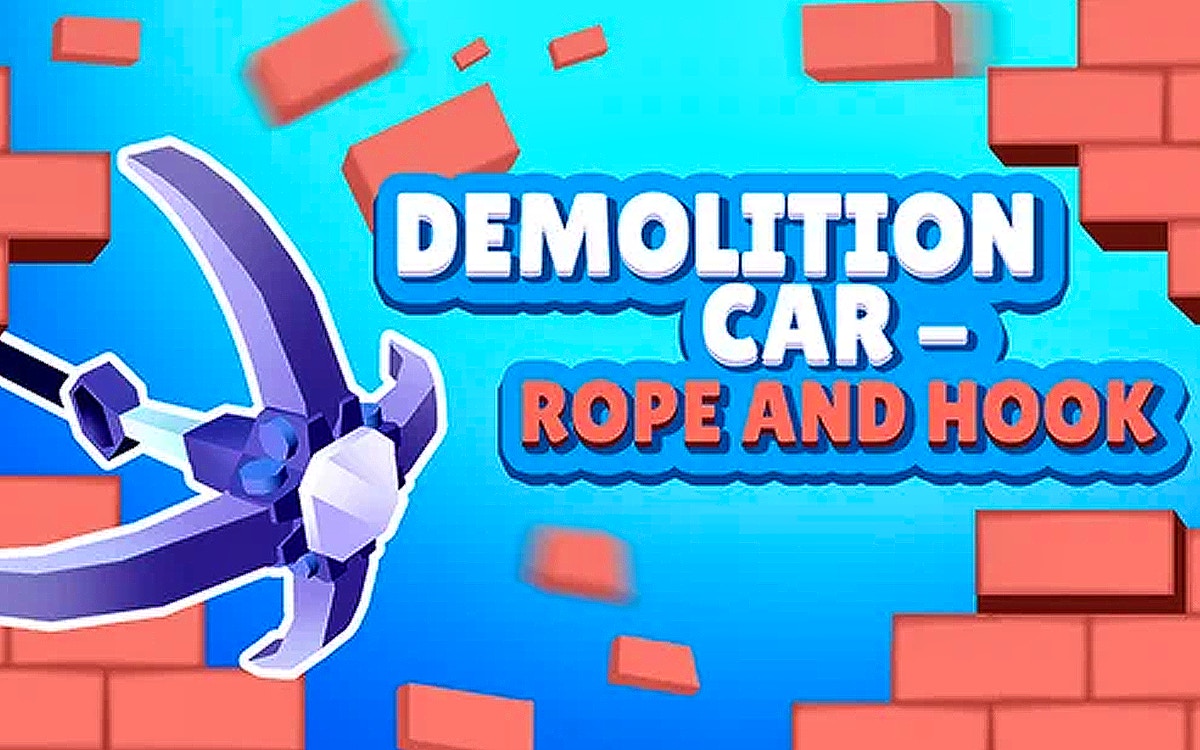 Demolition Car - Rope And Hook 🕹️ Play Now on GamePix