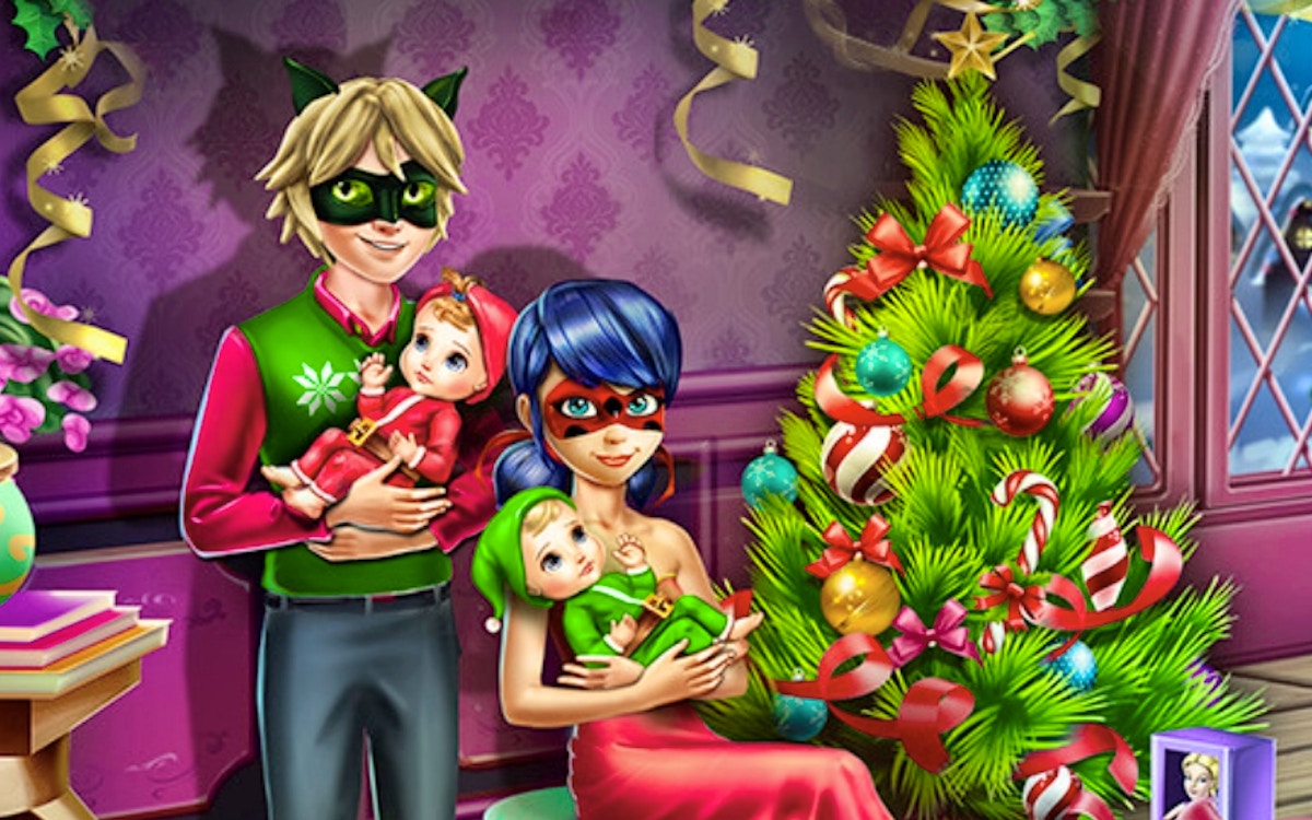 Dotted Girl Family Christmas 🕹️ Play Now on GamePix