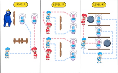 Draw To Pee Toilet Race! 🕹️ Play Now on GamePix