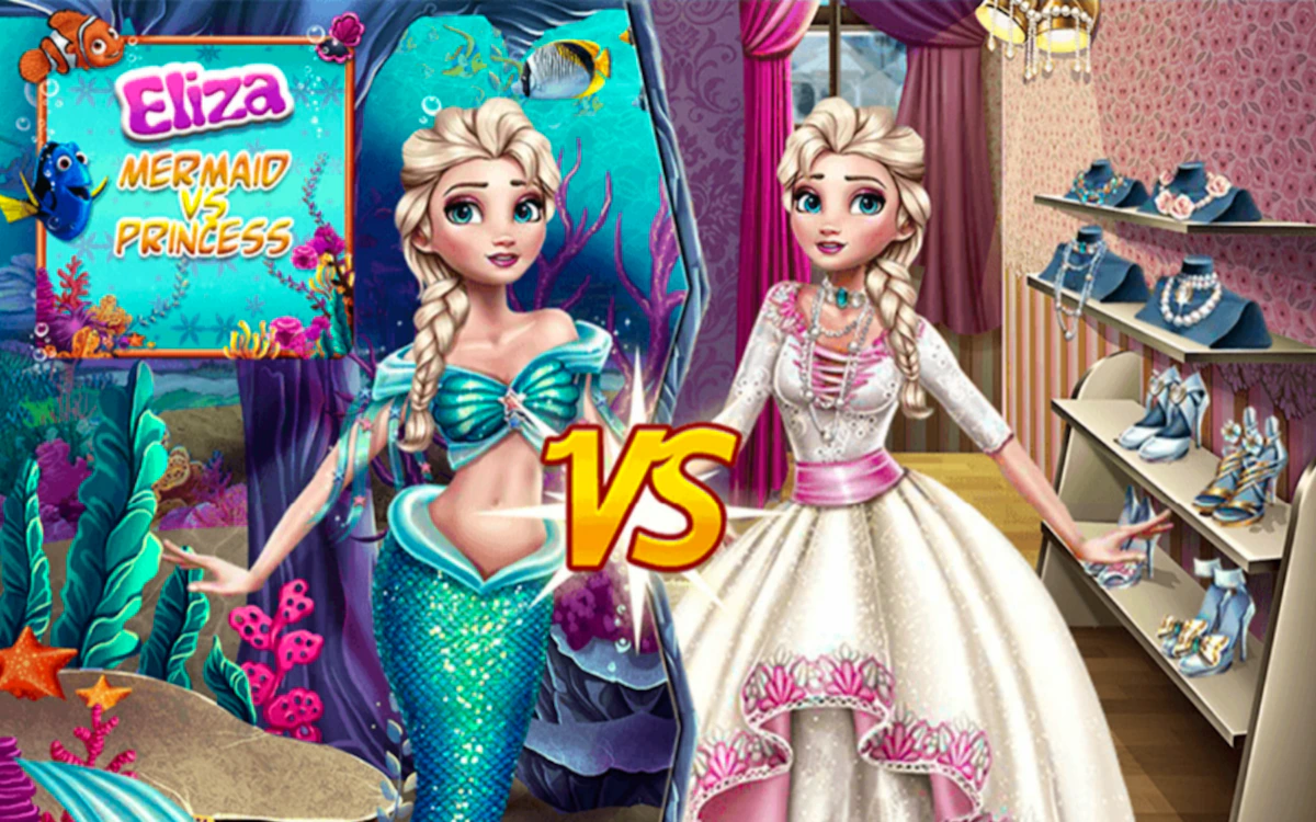 Eliza Mermaid Vs Princess 🕹️ Play Now on GamePix