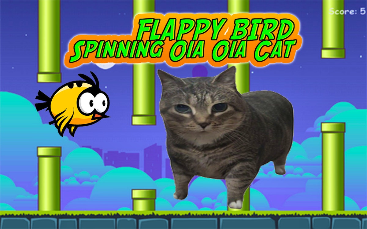 Flappy Bird Spinning Oia Oia Cat 🕹️ Play Now on GamePix