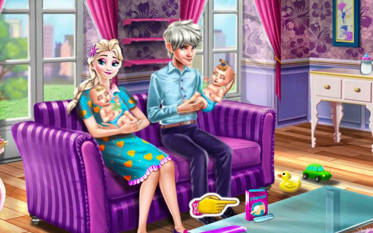 Ice Queen Twins Family Day 🕹️ Play Now on GamePix