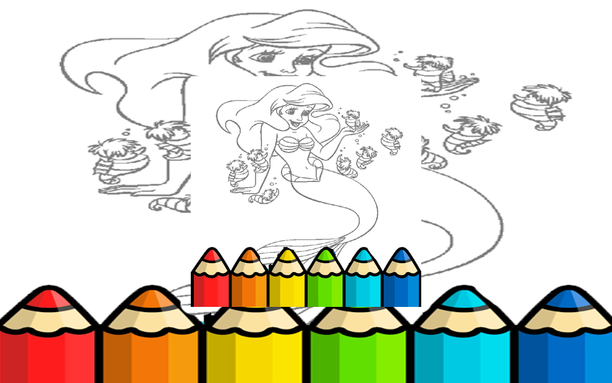 Kid Mermaids Coloring 🕹️ Play Now on GamePix