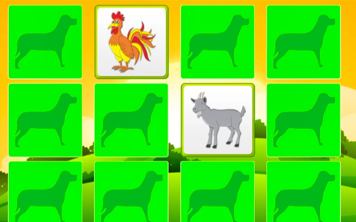 Kids Learning Memory Game: Farm Animals 🕹️ Play Now on GamePix