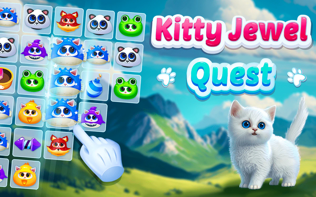 Kitty Jewel Quest 🕹️ Play Now on GamePix