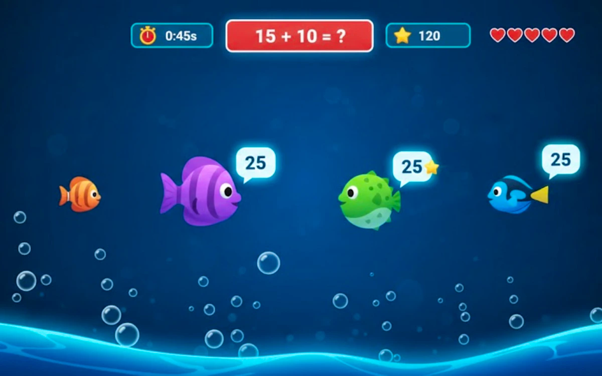 Math Ocean 🕹️ Jetzt spielen auf GamePix