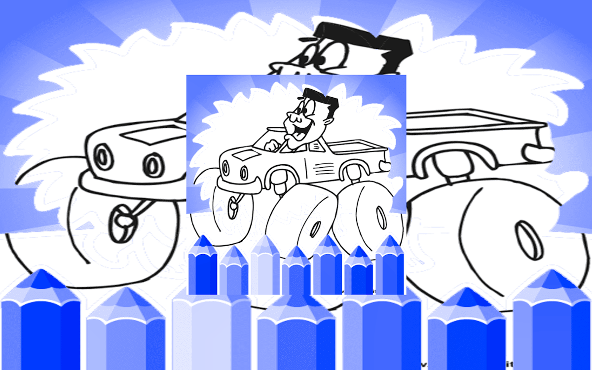 monster truck coloring for kids