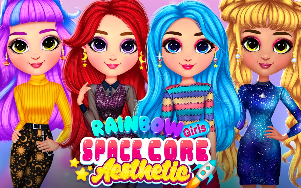 Rainbow Girls Space Core Aesthetic 🕹️ Play Now on GamePix
