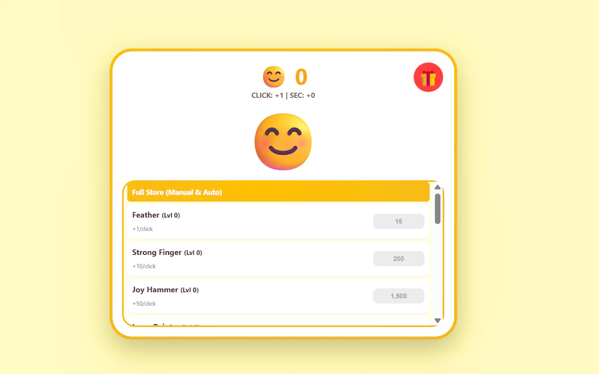 Smiley Face Clicker 🕹️ Play Now on GamePix