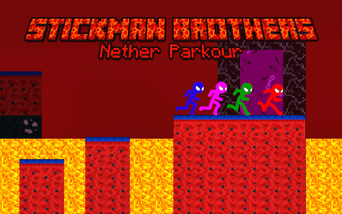 Stickman Brothers Nether Parkour 🕹️ Play Now on GamePix