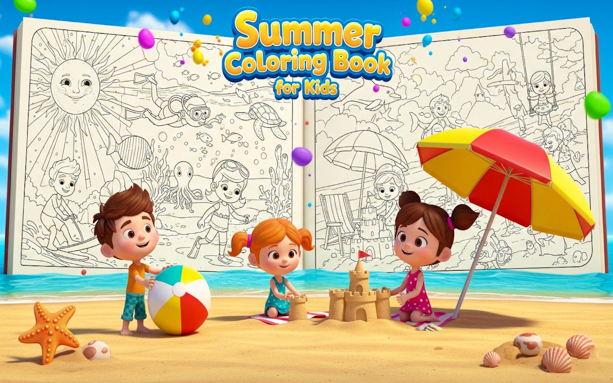 Summer Coloring Book For Kids 🕹️ Joue Maintenant sur GamePix