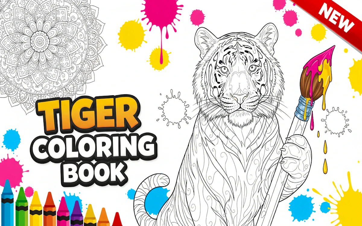 Tiger Coloring Book 🕹️ Play Now on GamePix