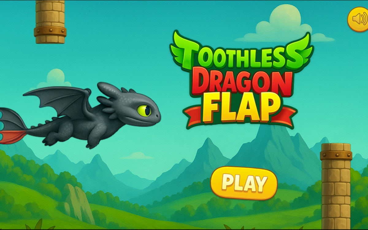 Toothless Dragon Flap 🕹️ Play Now on GamePix